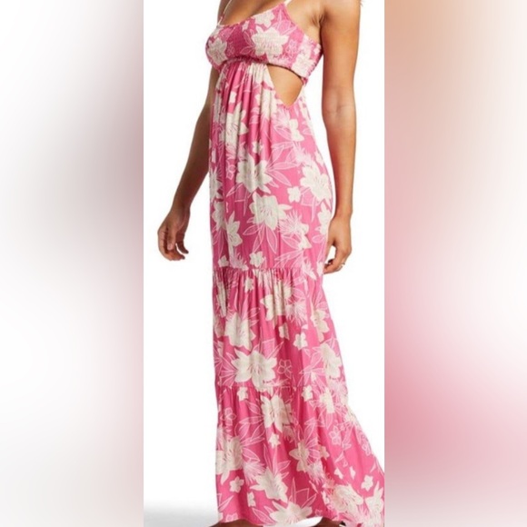 Roxy | Dresses | Roxy Maxi Dress Hot Tropics Print With Side Cutouts ...
